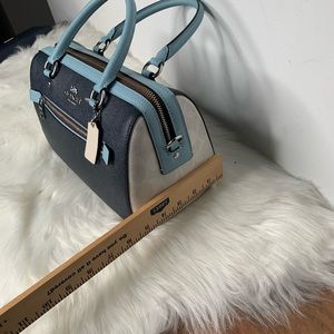 Coach | Bags | Coach Dark Blue And Sky Blue Satchel | Poshmark